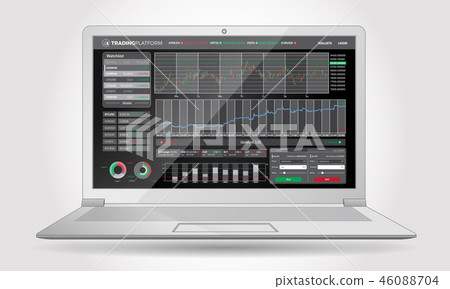 Trading Platform Interface With Infographic... - Stock Illustration ...