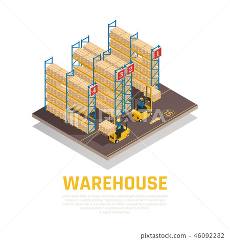 Warehouse Isometric Composition - Stock Illustration [46092282] - PIXTA