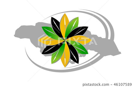 Jamaica Flower Logo Design Template Vector - Stock Illustration ...