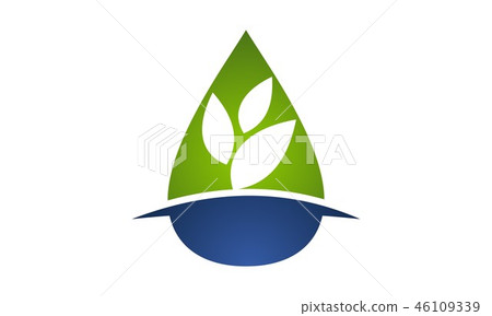 Leaf Water Logo Design Template Vector - Stock Illustration [46109339 ...