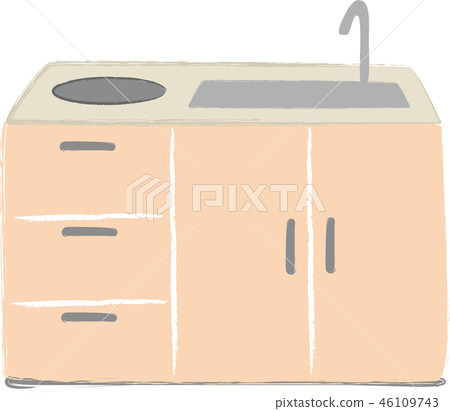 Pink mini kitchen - Stock Illustration [46109743] - PIXTA