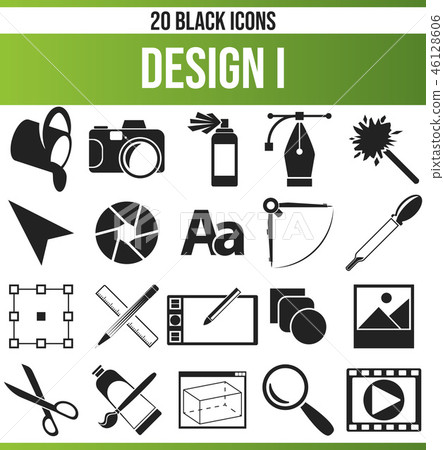 Black Icon Set Design I - Stock Illustration [46128606] - PIXTA