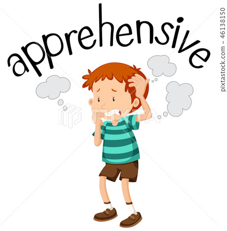 English vocabulary of apprehensive - Stock Illustration [46138150] - PIXTA