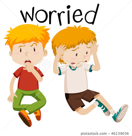 English vocabulary of worried - Stock Illustration [46139036] - PIXTA