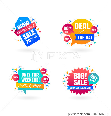 Colorful Sale Label Banner Collection - Stock Illustration [46160293 ...