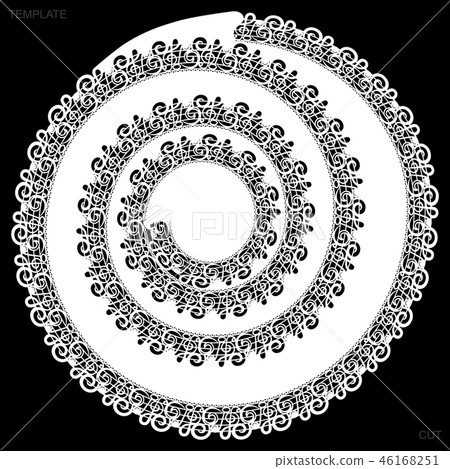 Lace round paper doily, drawing spiral-插圖素材 [46168251] - PIXTA圖庫