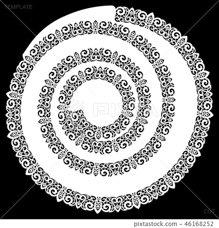 Lace round paper doily, drawing spiral-插圖素材 [46168252] - PIXTA圖庫