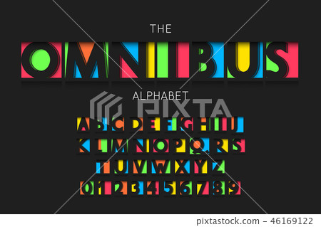 Omnibus font and alphabet vector numbers and... - Stock Illustration ...