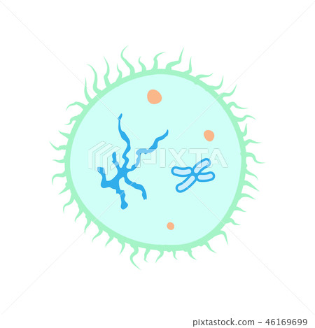 Bright cartoon colorful primitive live cell,... - Stock Illustration ...