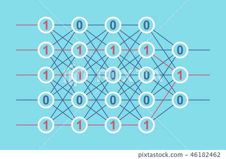 Neural network. Artificial intelligence concept. - Stock Illustration ...