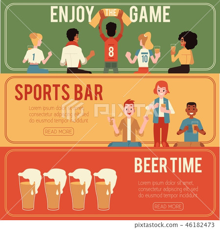Vector illustration set of sports and beer bar... - Stock Illustration ...