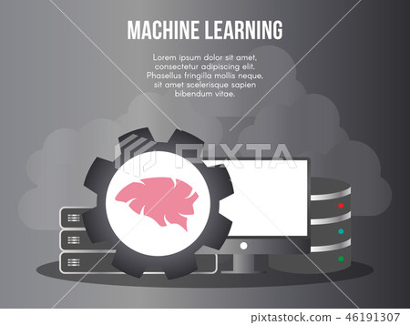 Machine learning concept illustration vector - Stock Illustration ...