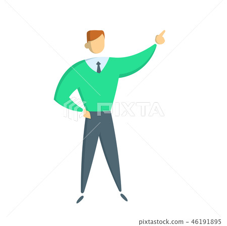 Businessman pointing out. Full-length figure of... - Stock Illustration ...