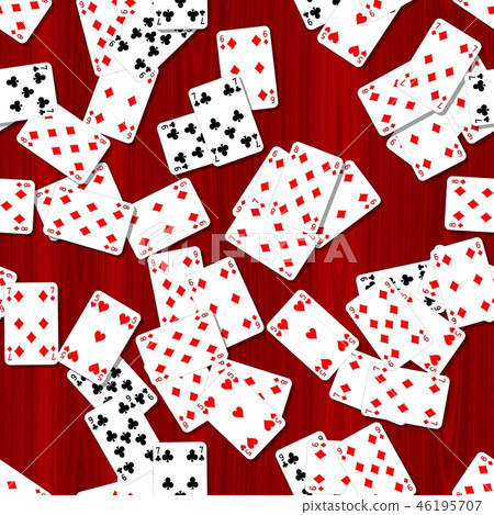 seamless background playing cards scattered - Stock Illustration ...
