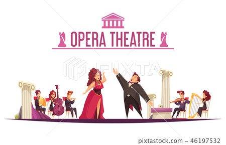 Theater Orchestra Performance Cartoon - Stock Illustration [46197532 ...