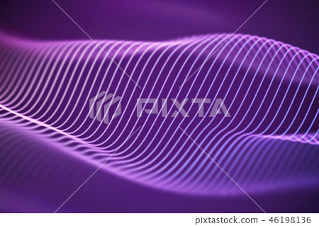 3D Sound waves, visual audio equalizer. Big... - Stock Illustration ...