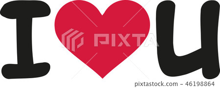 I love u - cute font-插圖素材 [46198864] - PIXTA圖庫