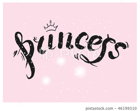 Princess lettering design with diadem and... - Stock Illustration ...
