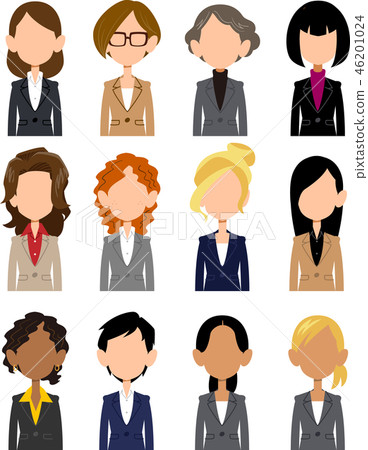 Female upper body icon in a suit Icon Material - Stock Illustration ...