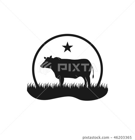Black angus cattle logo emblem design template - Stock Illustration [46203365] - PIXTA