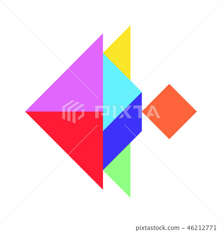 Color tangram puzzle in fish shape - Stock Illustration [46212771] - PIXTA