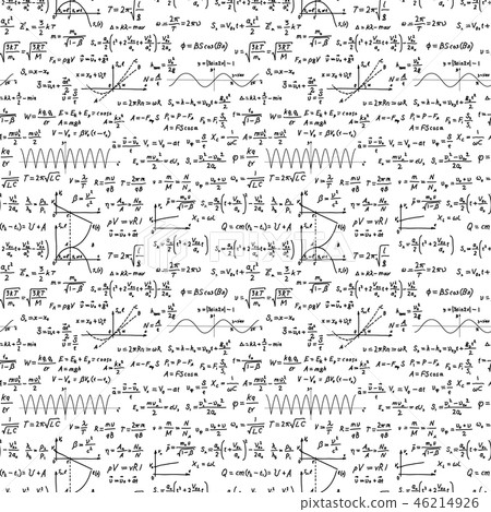 Black hand-drawn complicated scientific formulas - Stock Illustration ...