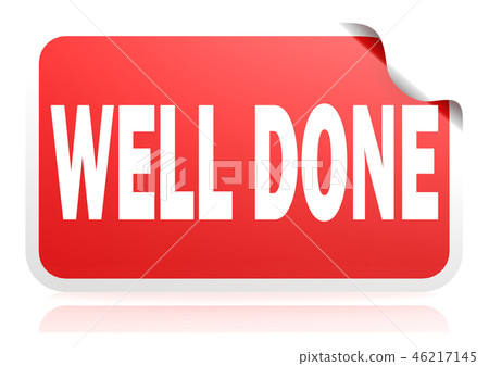 Well done red square banner - Stock Illustration [46217145] - PIXTA