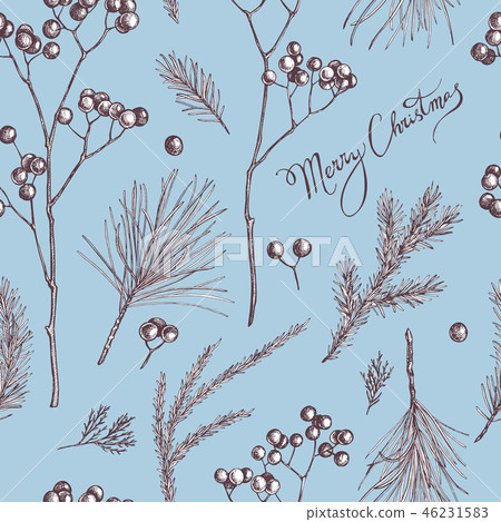 Seamless pattern with colored rowan, lettering,... - Stock Illustration ...