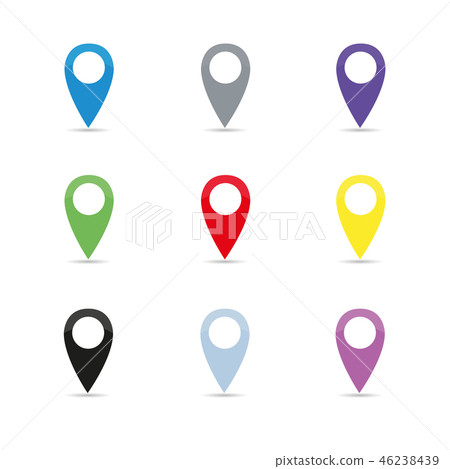 set colorful map pointer location pin icon... - Stock Illustration [46238439] - PIXTA