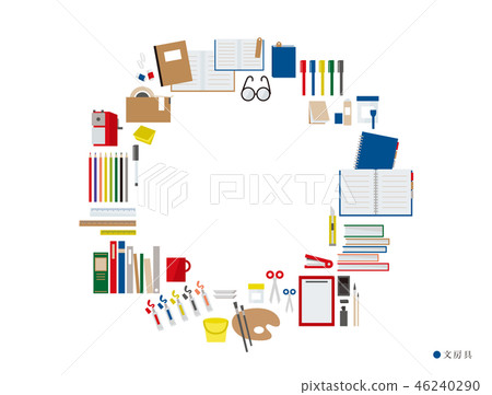 Simple stationery round layout - Stock Illustration [46240290] - PIXTA