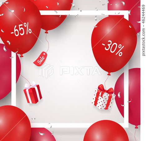 Pretty Sale Poster, Colorful Vector Illustration - Stock Illustration ...