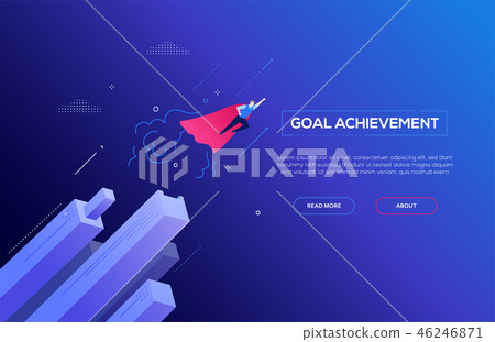 Goal achievement - modern isometric vector web... - Stock Illustration ...