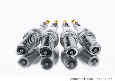 Spare parts spark plugs on white background for. Stock Illustration 46247967 PIXTA