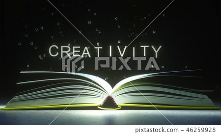 CREATIVITY text made of glowing letters... - Stock Illustration ...