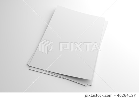 Blank stack of flyer or leaflet on white - Stock Illustration [46264157 ...