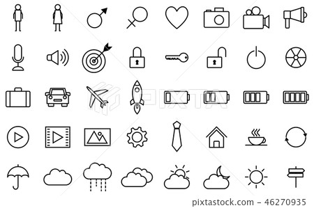 Simple variety outline icon set - Stock Illustration [46270935] - PIXTA