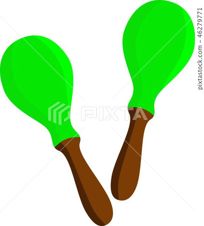 Green Maracas Music Instrument - Stock Illustration [46279771] - PIXTA