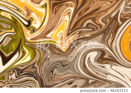 Liquify Abstract Pattern With Yellow, Brown And - Stock Illustration ...
