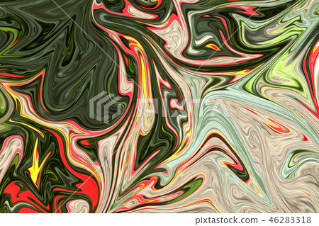 Liquify Abstract Pattern With Grey, Red, Green - Stock Illustration ...