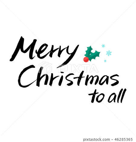 Happy Christmas Calligraphy - Stock Illustration [46285365] - PIXTA