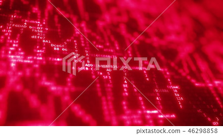 Red symbols flashing on computer screen, 3D... - Stock Illustration ...