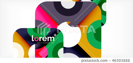 Colorful trendy geometric shapes background - Stock Illustration ...