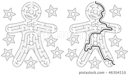 Gingerbread man maze - Stock Illustration [46304510] - PIXTA