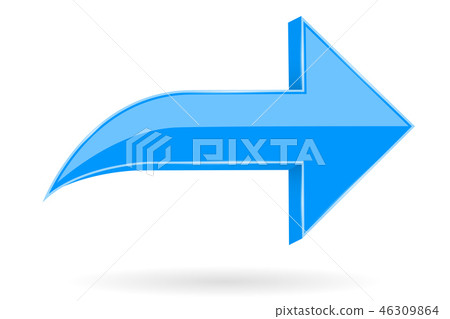 Next arrow. Blue shiny 3d icon - Stock Illustration [46309864] - PIXTA