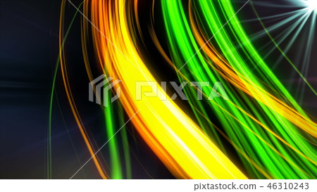 Abstract flying lines in dark space and rays,... - Stock Illustration ...