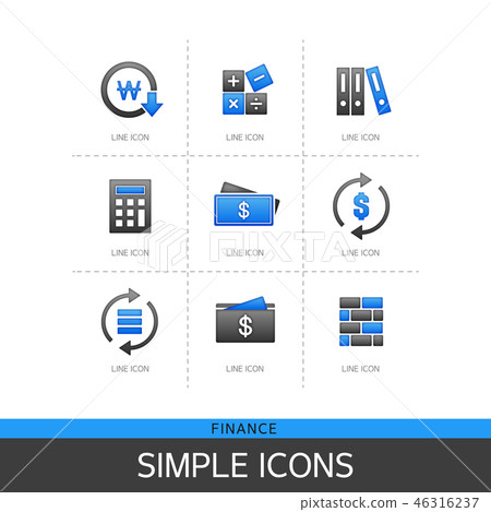 Simple Finance Icon Collection - Stock Illustration [46316237] - PIXTA
