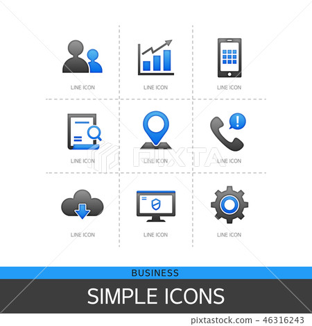 Simple business icon collection - Stock Illustration [46316243] - PIXTA