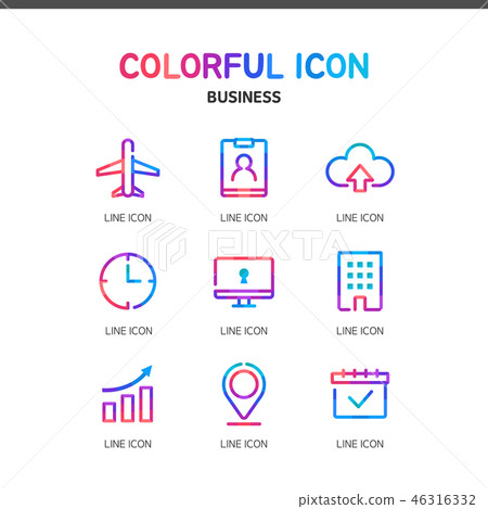 Colorful line icon collection - Stock Illustration [46316332] - PIXTA