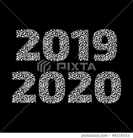 2019-20 year vector sign set with abstract pattern - Stock Illustration ...