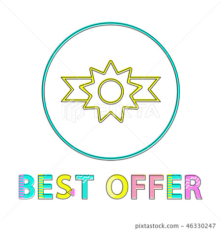 Best Offer Badge with Ribbon Minimalist Line Icon - Stock Illustration ...